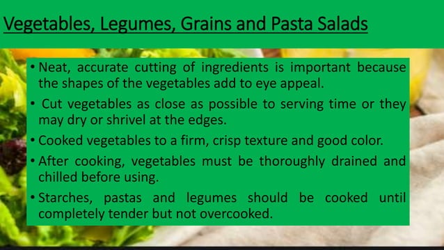 Chapter 4 prepare salads and dressing ppt | PPTX