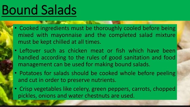 Chapter 4 prepare salads and dressing ppt | PPTX