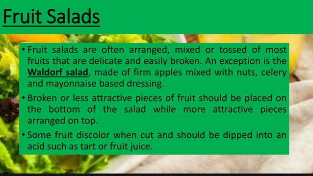 Chapter 4 prepare salads and dressing ppt | PPTX