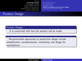Product Design in Operations Management | PDF