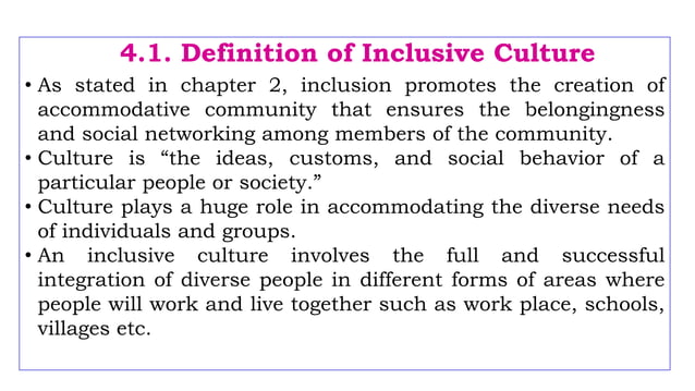 Chapter 4 - Promoting Inclusive Culture.ppt | Special Needs Kids ...