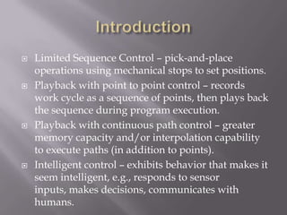 Chapter 8 - Robot Control System | PPTX
