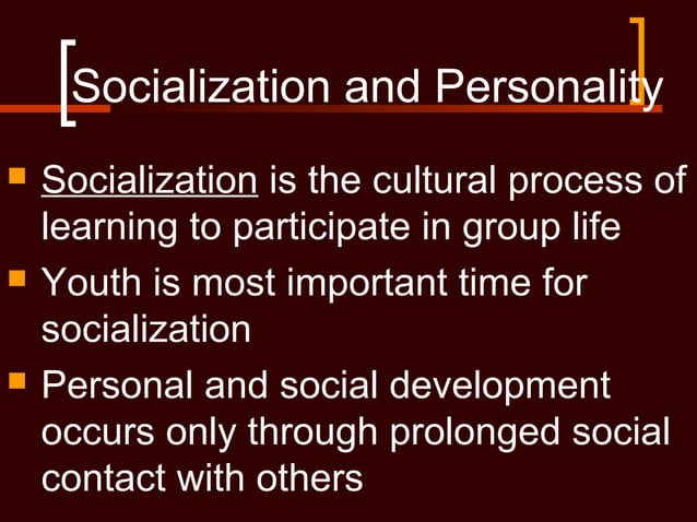 Sociology Chapter 4 socialization and the self | PPT | Education