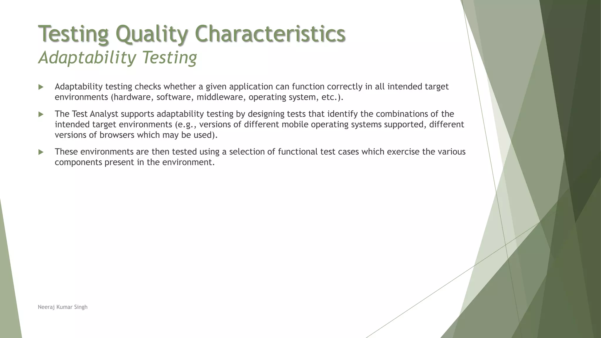 Chapter 4 - Testing Quality Characteristics | PPTX