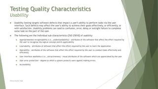 Chapter 4 - Testing Quality Characteristics | PPTX