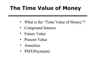Introduction to Time Value of Money | PPT