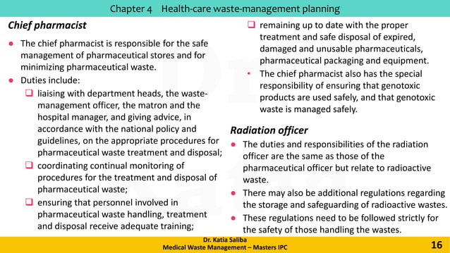 # Chapter 4 - Waste Management - IPC - Katia Saliba.pptx | Infectious ...