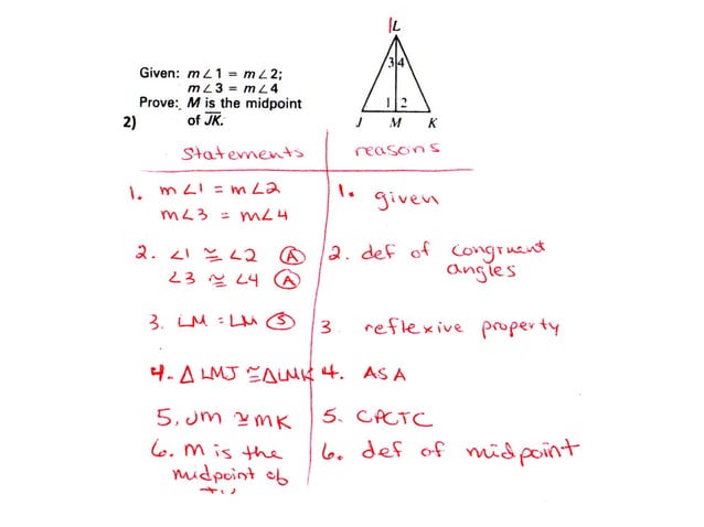 Chapter 4 Worksheet Proofs | PPT