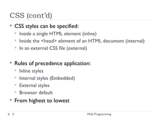 Chapter 4a cascade style sheet css | PPT