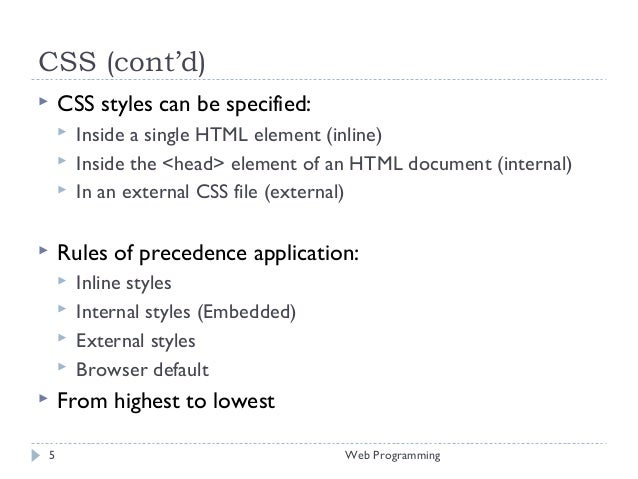 Chapter 4a cascade style sheet css