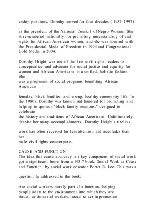 Chapter 4 ADVOCACY IN SOCIAL WORK Learning Objectives A | DOCX