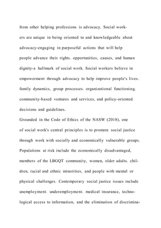Chapter 4 ADVOCACY IN SOCIAL WORK Learning Objectives A | DOCX