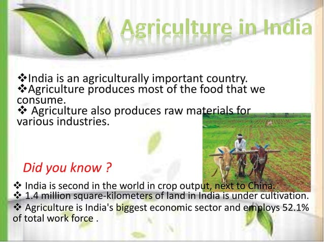 Chapter 4 Agricuture for class 10 students.ppt | Agriculture | Industries