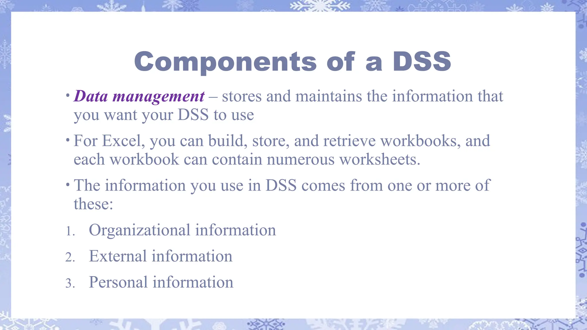 Chapter 4 Analytics, Decision Support, and Artificial Intelligence ...