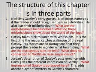 The Great Gatsby - Chapters 4 and 5 | PPTX
