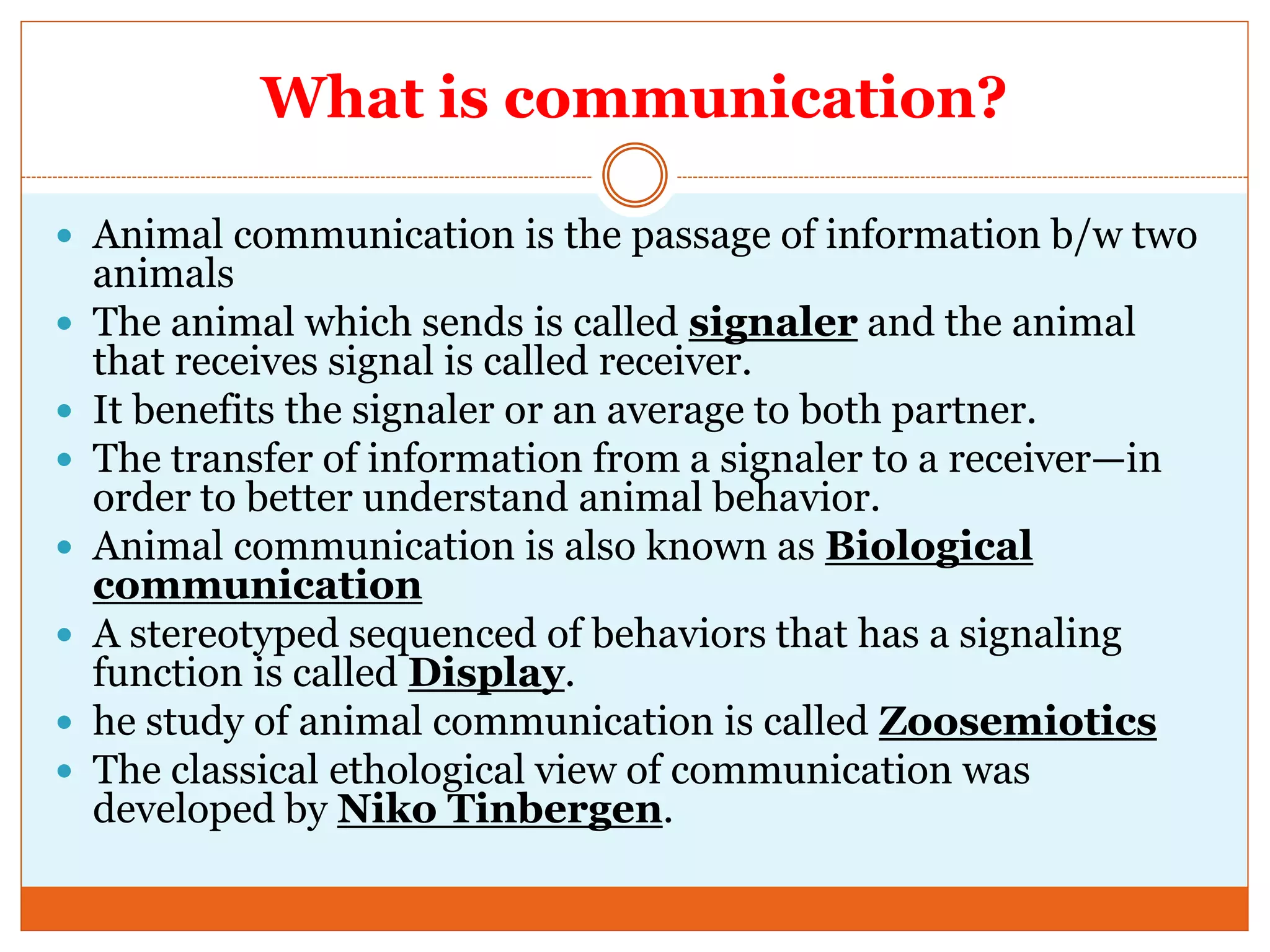 Communication in Animals | PDF
