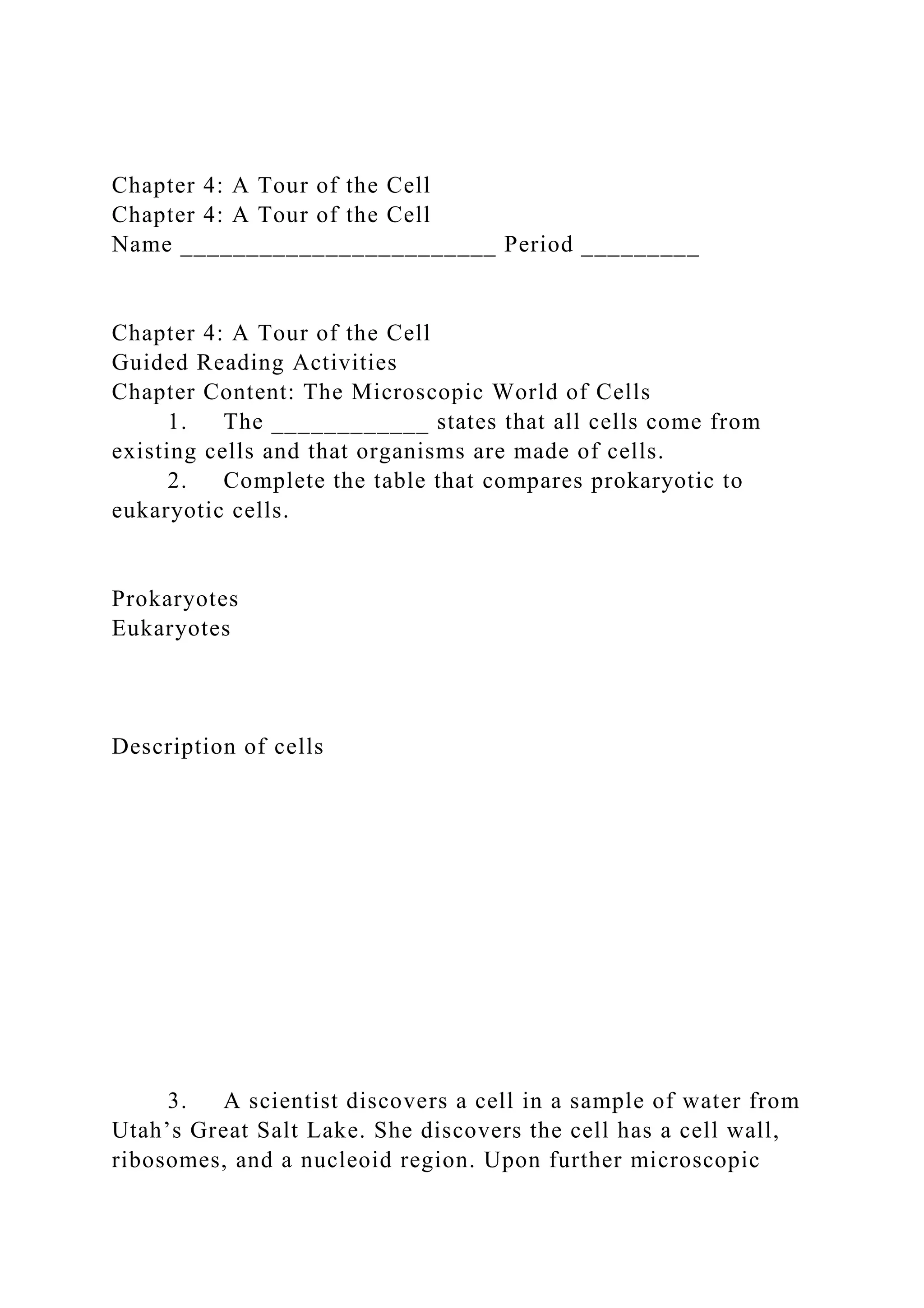 Chapter 4 A Tour of the CellChapter 4 A Tour of the CellName.docx