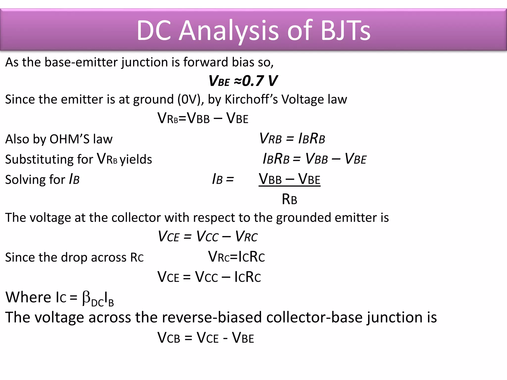 Bipolar junction Transistor | PPTX