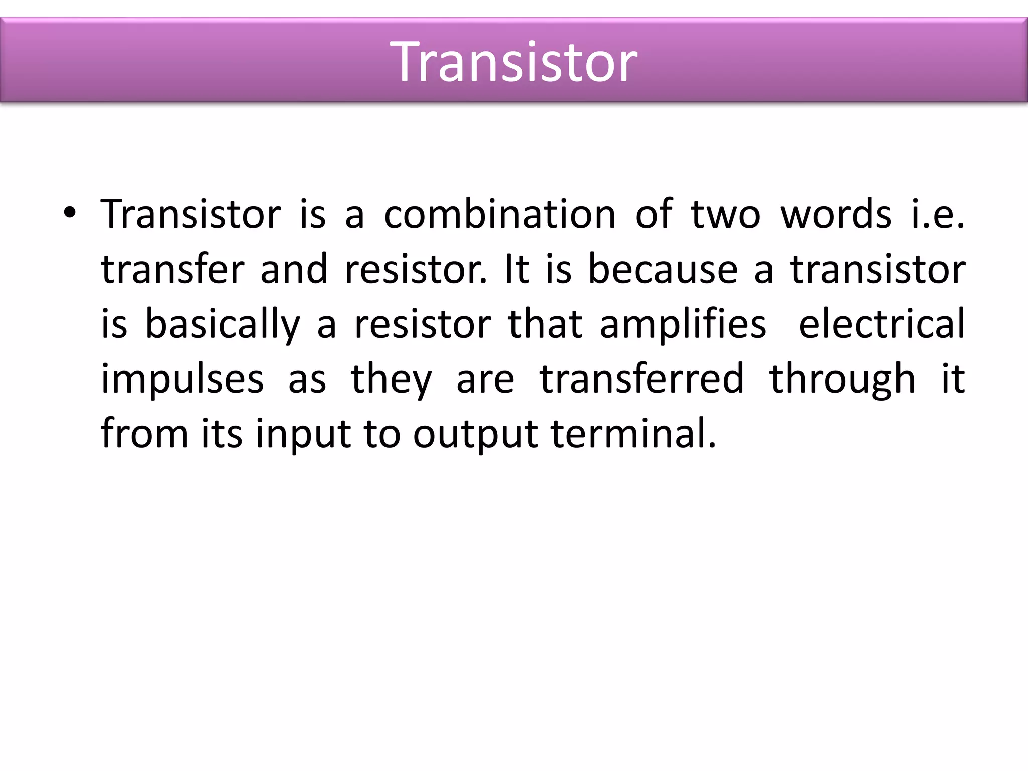 Bipolar junction Transistor | PPTX