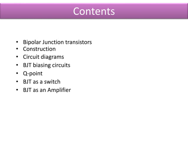 Bipolar junction Transistor | PPTX
