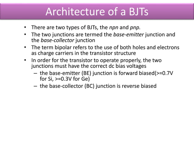 Chapter 4 bjt | PPT
