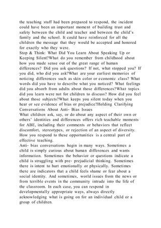 CHAPTER 4Building an Anti‑Bias Education Program Clarifying and | DOCX