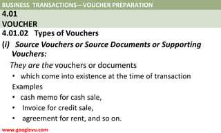 Business Transactions - Voucher Prepration | PDF