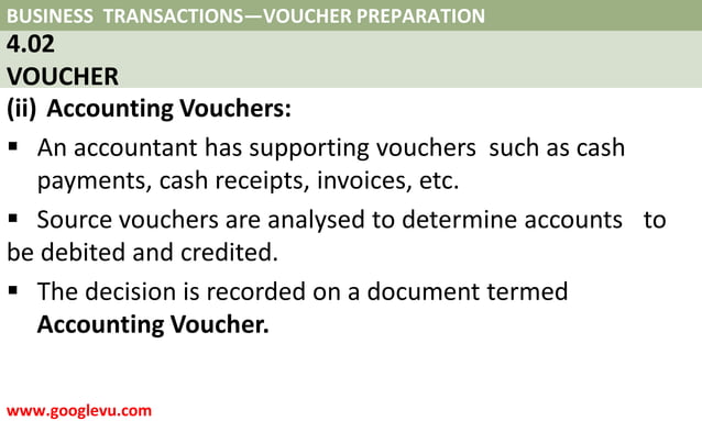 Business Transactions - Voucher Prepration | PDF