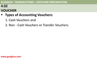 Business Transactions - Voucher Prepration | PDF