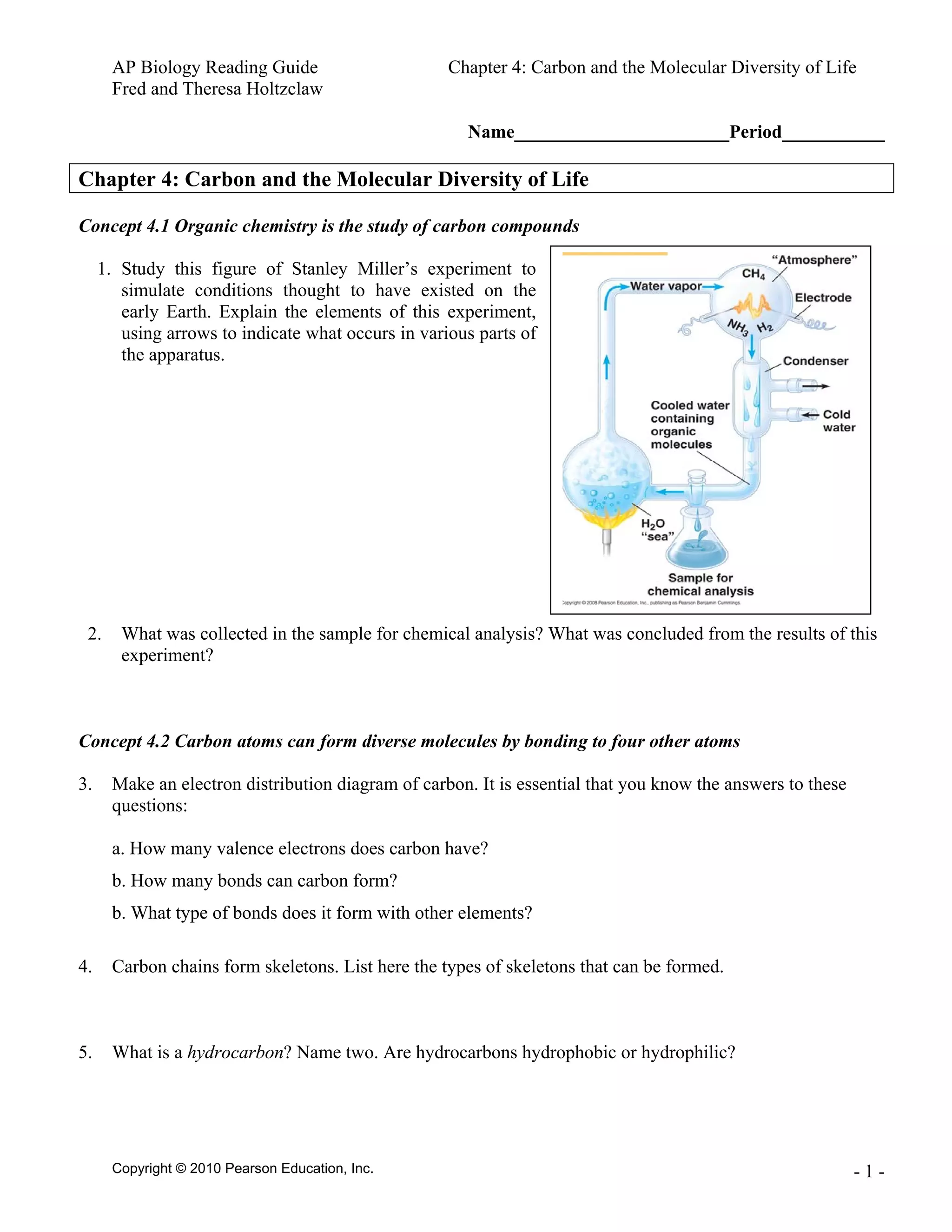 Chapter 4 carbon and the molecular diversity of life | PDF