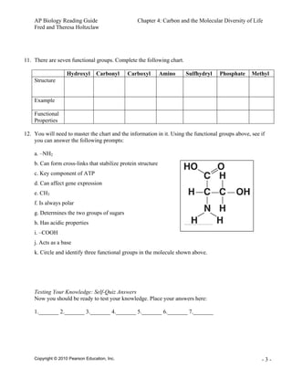 Chapter 4 carbon and the molecular diversity of life | PDF