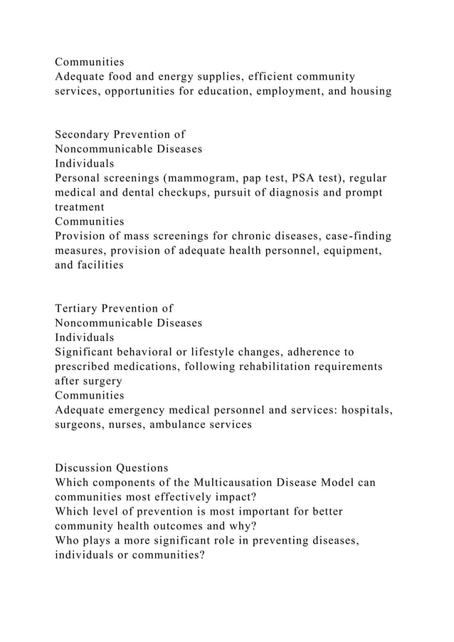 Chapter 4Communicable and Noncommunicable Diseases Prevention.docx ...