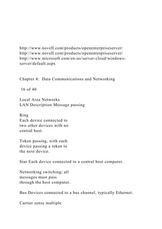 Chapter 4 Data Communications and Networking 1 of 40 .docx | Computer ...