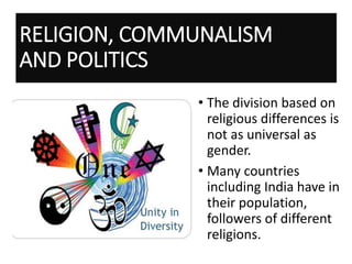 Chapter - 4, Gender Religion and Cast, Democratic Politics/Civics ...