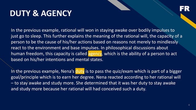 CHAPTER 4 DEONTOLOGY (Duty and Agency AND Autonomy and Universalizalibility).pptx
