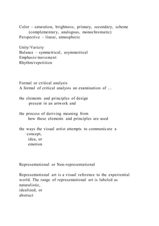 Chapter 4 Describing ArtFormal Analysis, Types, and Styles of | PDF