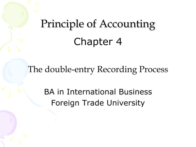 Chapter 4 double entry recording process | PPT