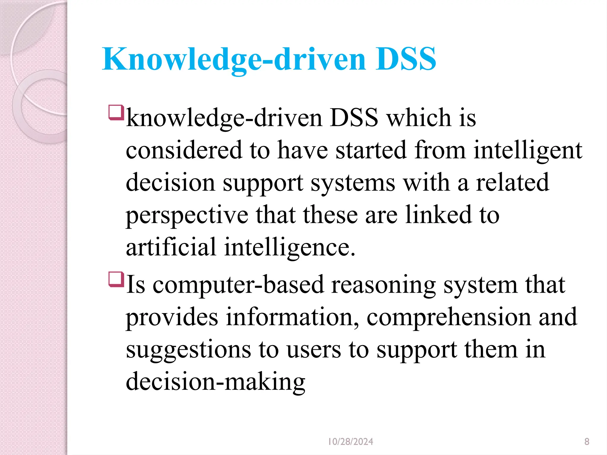 Chapter 4 Types of Decision support system | PPTX