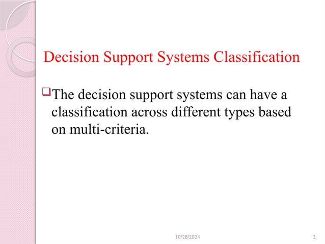Chapter 4 Types of Decision support system | PPTX