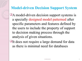 Chapter 4 Types of Decision support system | PPTX