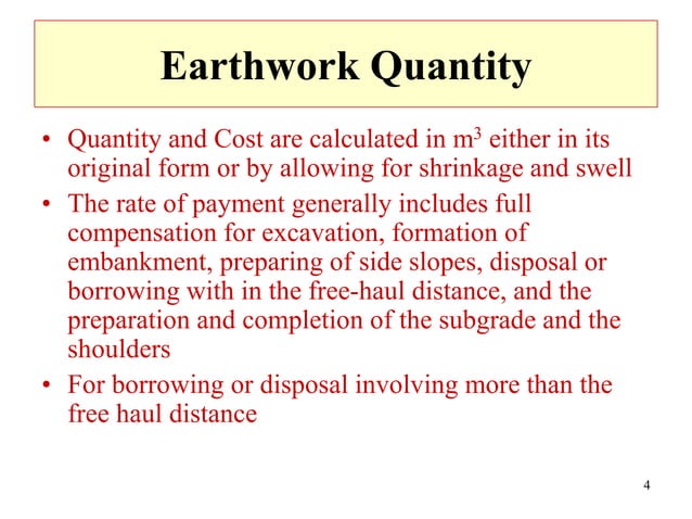 Chapter 4 earth work and quantities new | PPT | Geology | Science