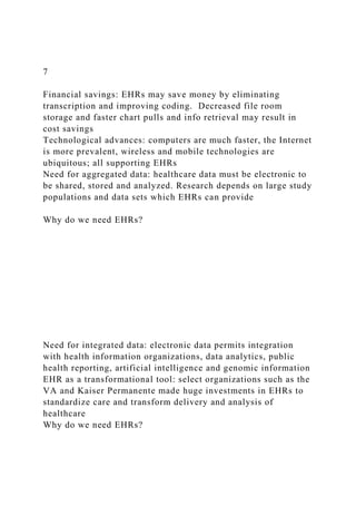 Chapter 4 Electronic Health RecordsRobert Hoyt MDVishnu Moh.docx | Healthcare Industry | Industries