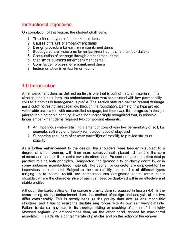 Chapter 4 embankment dams | PDF | Geology | Science
