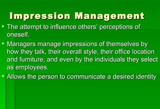 HBO Handout Chapter 4 (Perception, Attribution and Emotions) | PPT