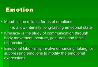 HBO Handout Chapter 4 (Perception, Attribution and Emotions) | PPT