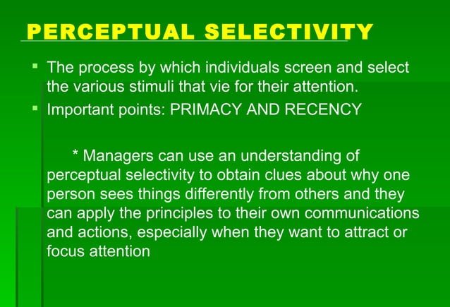 HBO Handout Chapter 4 (Perception, Attribution and Emotions) | PPT