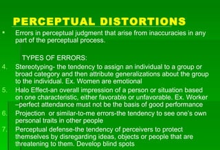 HBO Handout Chapter 4 (Perception, Attribution and Emotions) | PPT