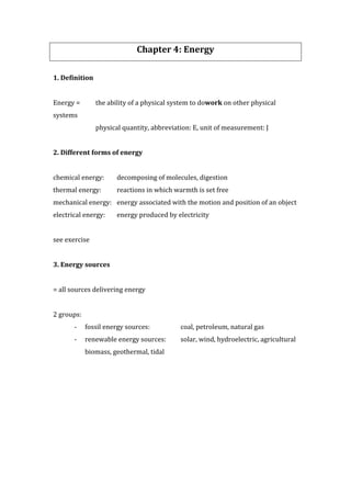 Chapter 4 energy | DOCX | Physics | Science