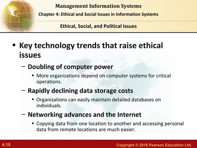 Chapter 4 ethical and social issues in information systems | PDF ...