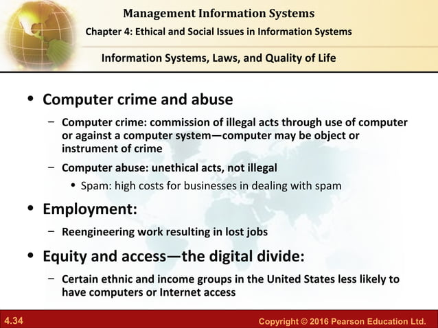 Chapter 4 ethical and social issues in information systems | PDF ...